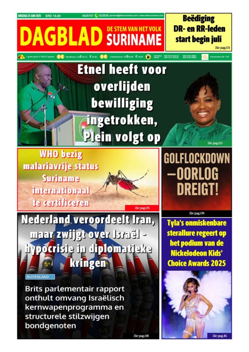 Dagblad Suriname, dinsdag 24 juni 2025 - Suriname Nieuws