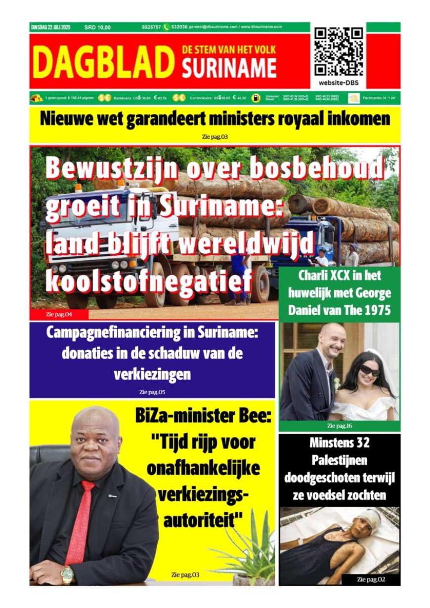 Dagblad Suriname, dinsdag 22 juli 2025 - Suriname Nieuws