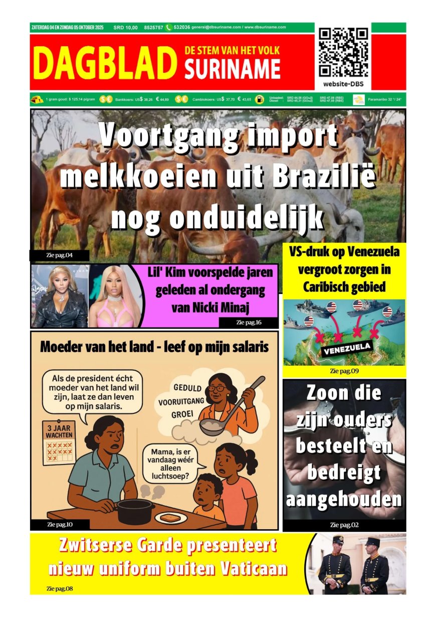 Dagblad Suriname, zaterdag 4 oktober 2025 - Suriname Nieuws