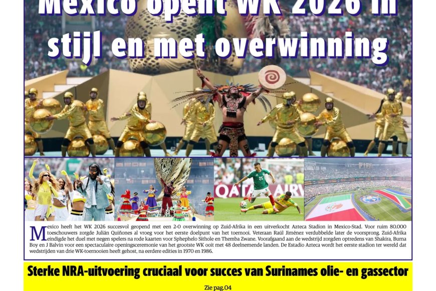 Dagblad Suriname, vrijdag 12 juni 2026 - Suriname Nieuws